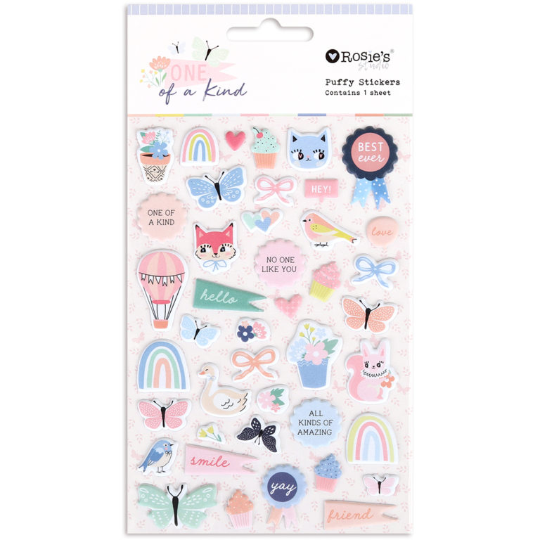 One Of A Kind Puffy Motif Stickers - Rosie's Studio