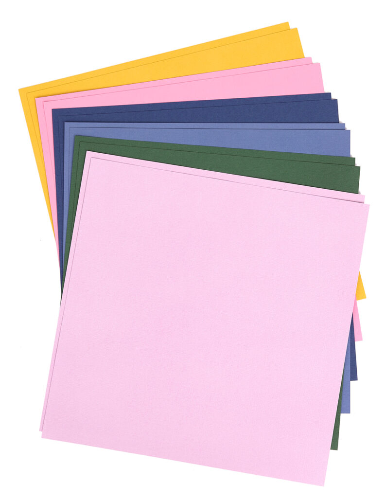 Forget Me Not 12 x 12" Textured Cardstock Pack, 12 sheets - Rosie's Studio