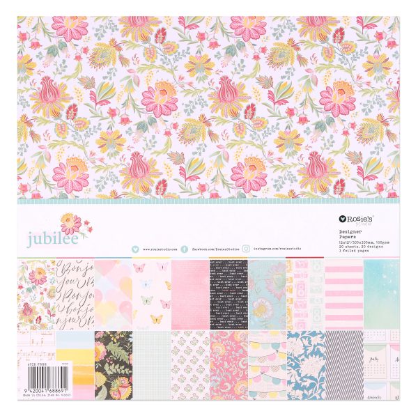 Jubilee 12x12" Designer Paper Pack 20 sheet - Rosie's Studio