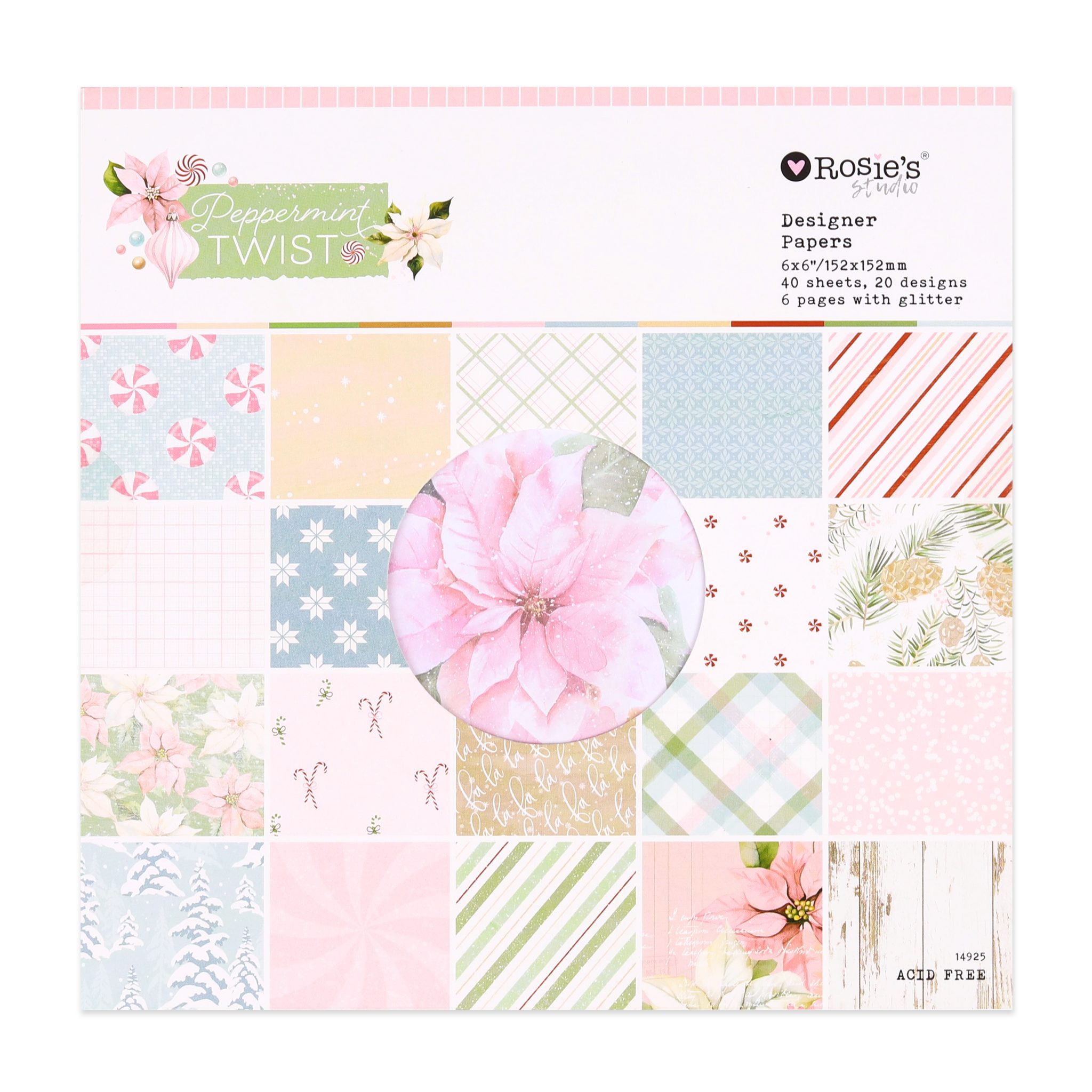 BUY 2 GET 1 FREE - Peppermint Twist 6x6" Designer Paper Pad - Rosie's ...